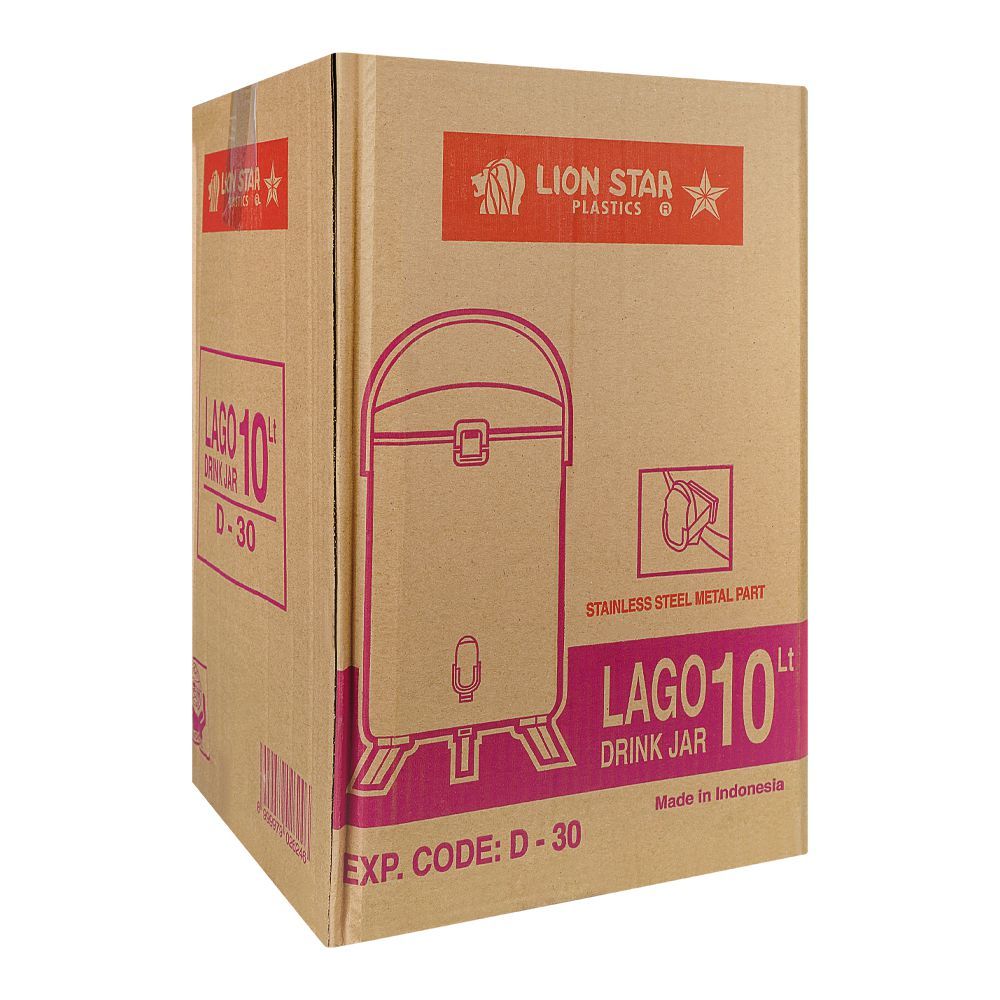 Buy Lion Star Lago Drink Jar, 10 Liter, 10.2in x 17.1in, Pink, D-30 ...