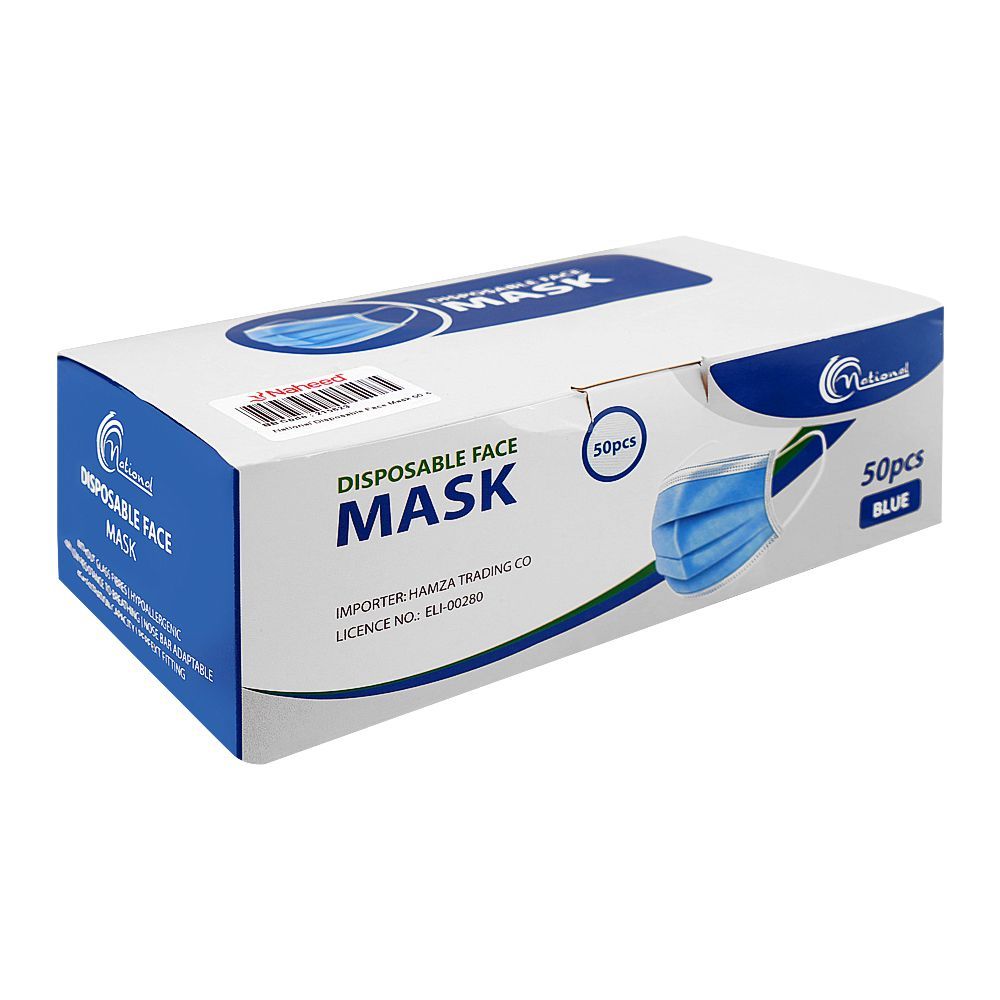 National Disposable Face Mask, 50-Pack