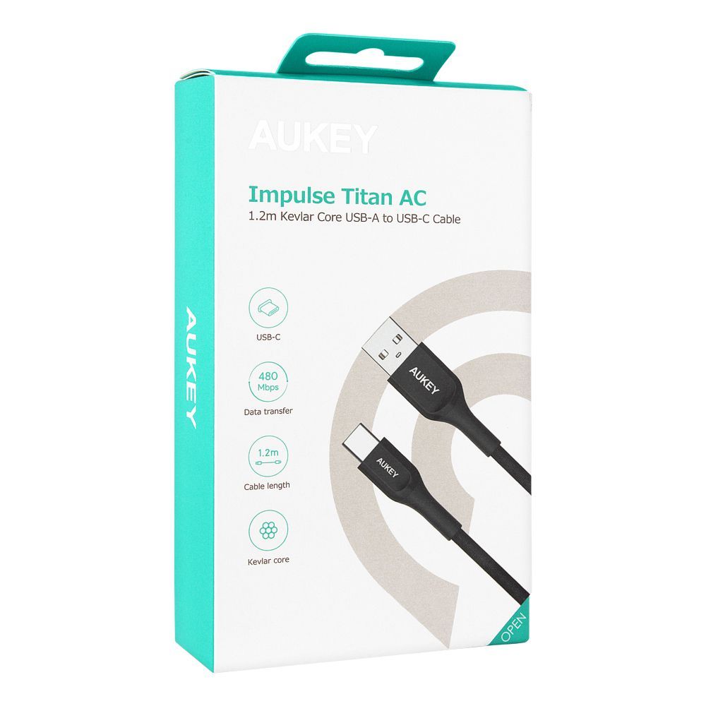 Buy Aukey Impulse Titan AC Kevlar Core USB-A To USB-C Cable, 1.2m ...
