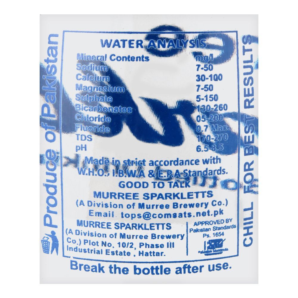 Buy Muree Sparkletts Drinking Water, 750ml Online at Best Price in Pakistan - Naheed.pk