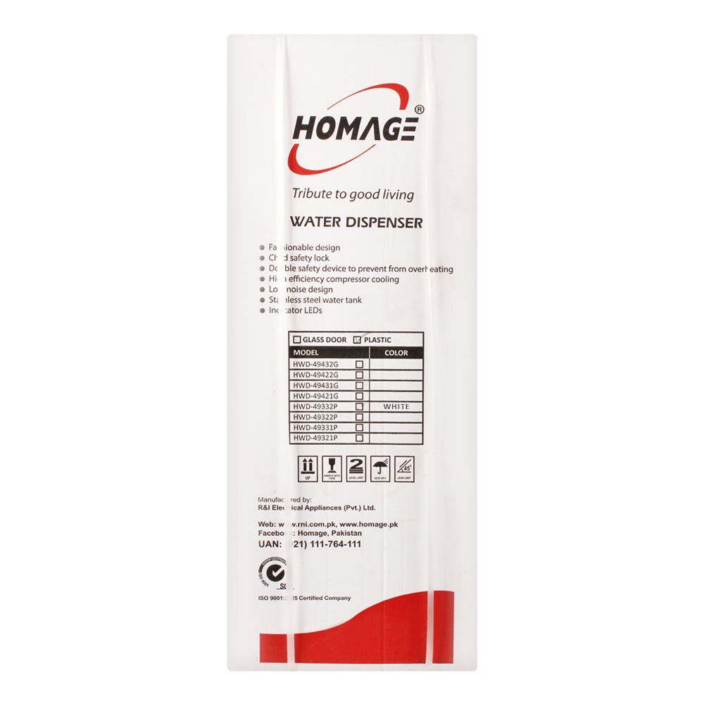 Purchase Homage Water Dispenser, White, HWD-49332 Online at Best Price ...