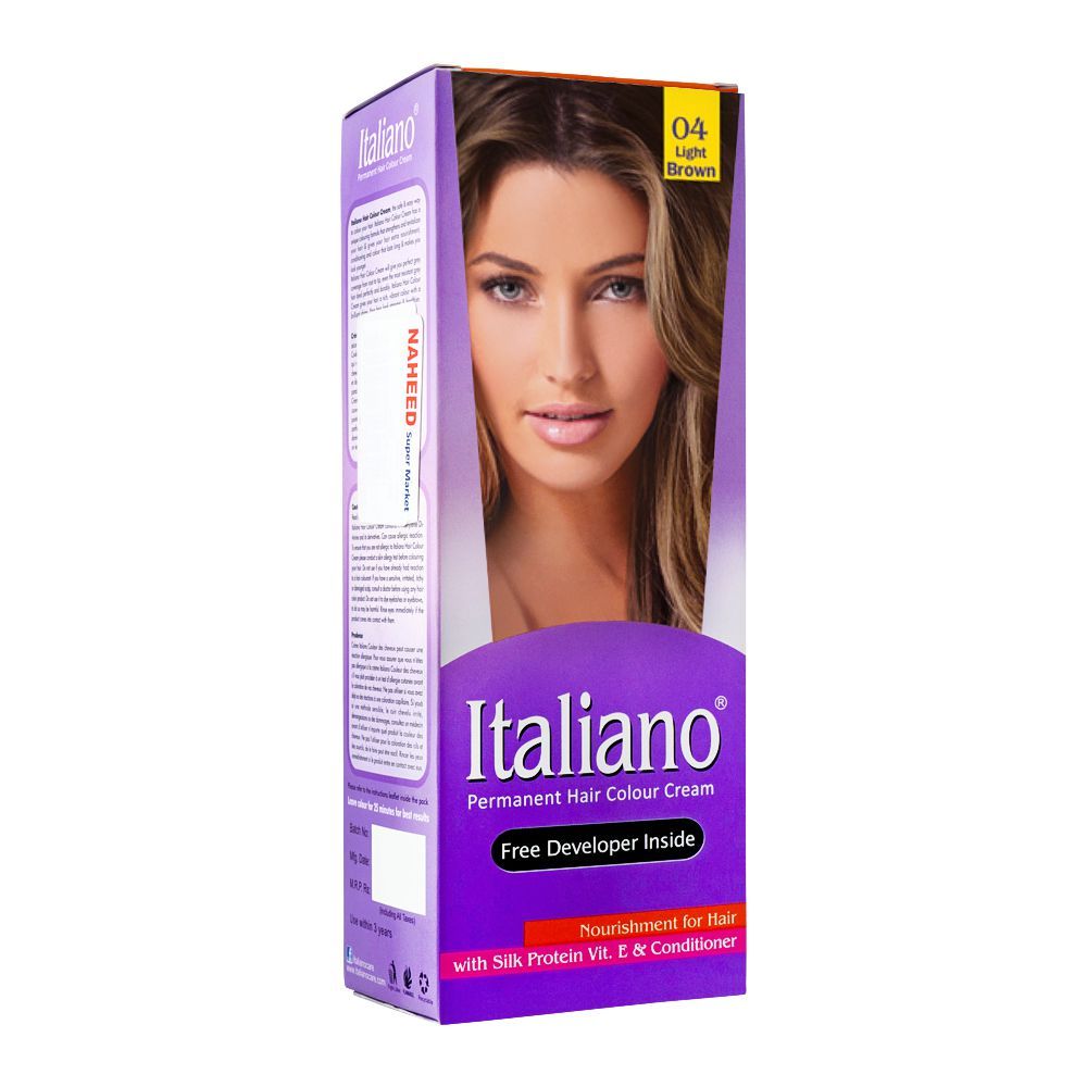 Order Italiano Permanent Hair Colour Cream, 04 Light Brown Online at ...