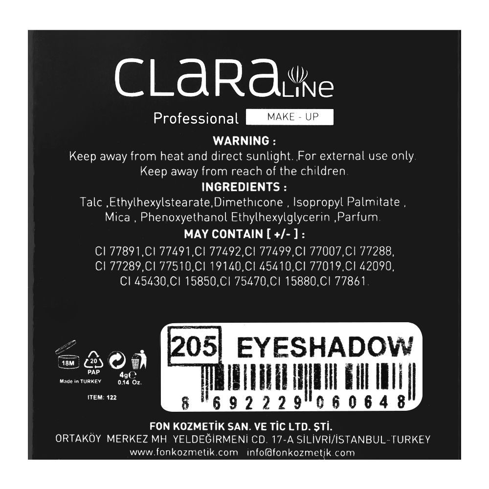 Order Claraline Professional High Definition Compact Eyeshadow, 205 ...