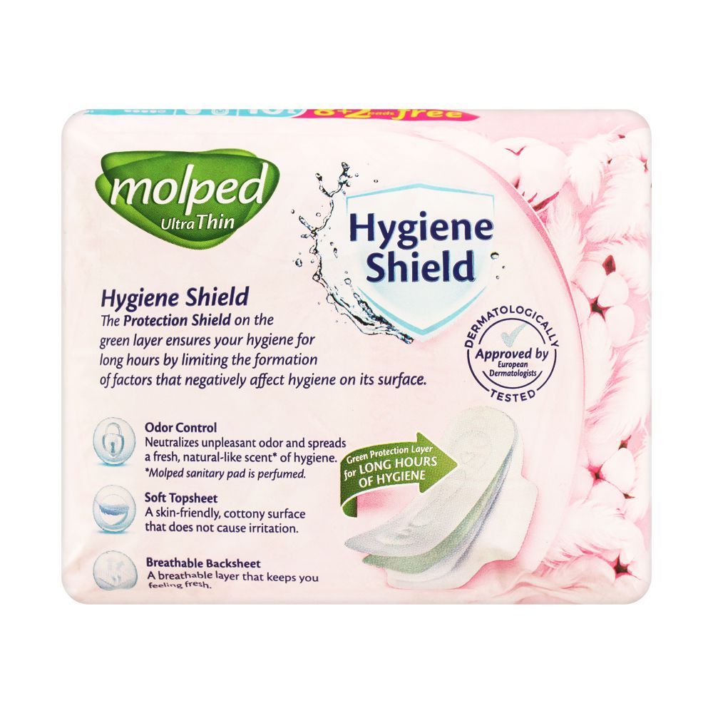 Buy Molped Ultra Thin Hygiene Shield Long Sanitary Pads, 8+2 Online at ...
