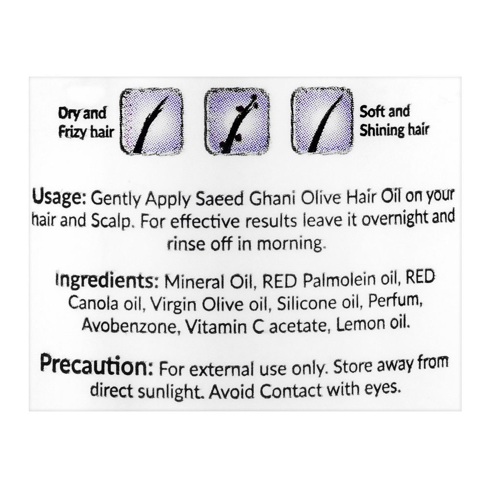 Buy Saeed Ghani Olive Enriched Hair Oil, 200ml Online at Special Price ...