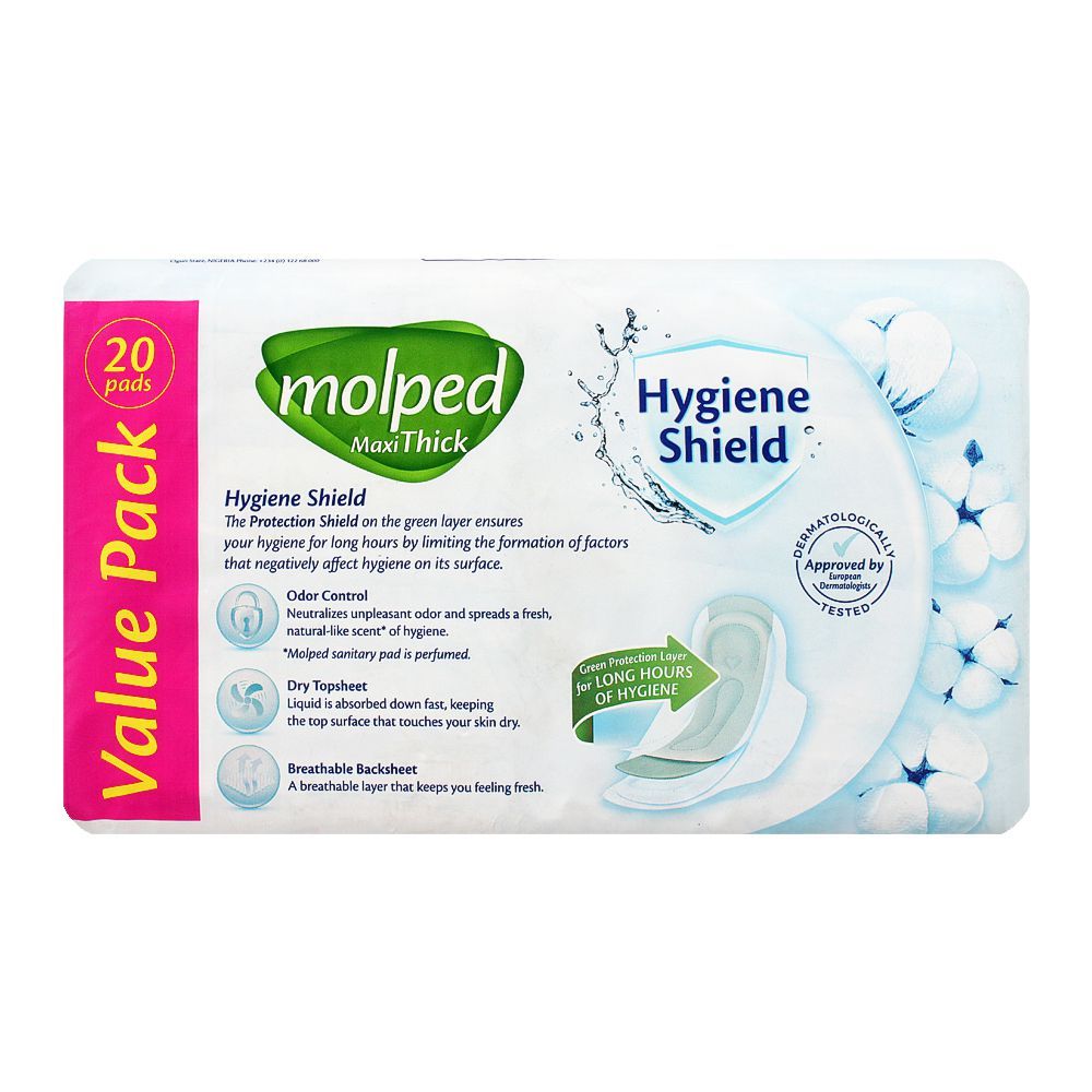 Buy Molped Maxi Thick Hygiene Shield, Extra Long, 16+4 Pads Value Pack ...