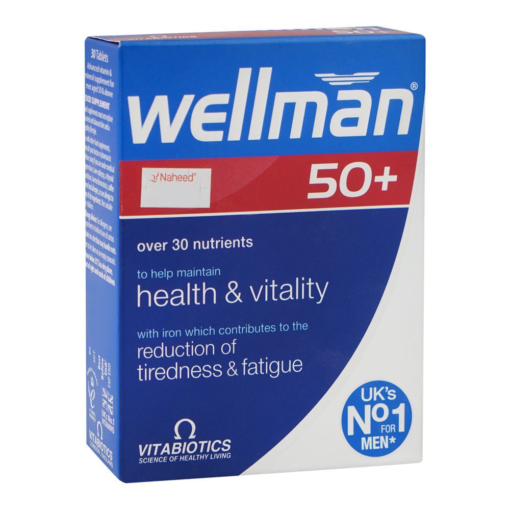 Vitabiotics Wellman 50+ Supplement Capsule, 30-Pack