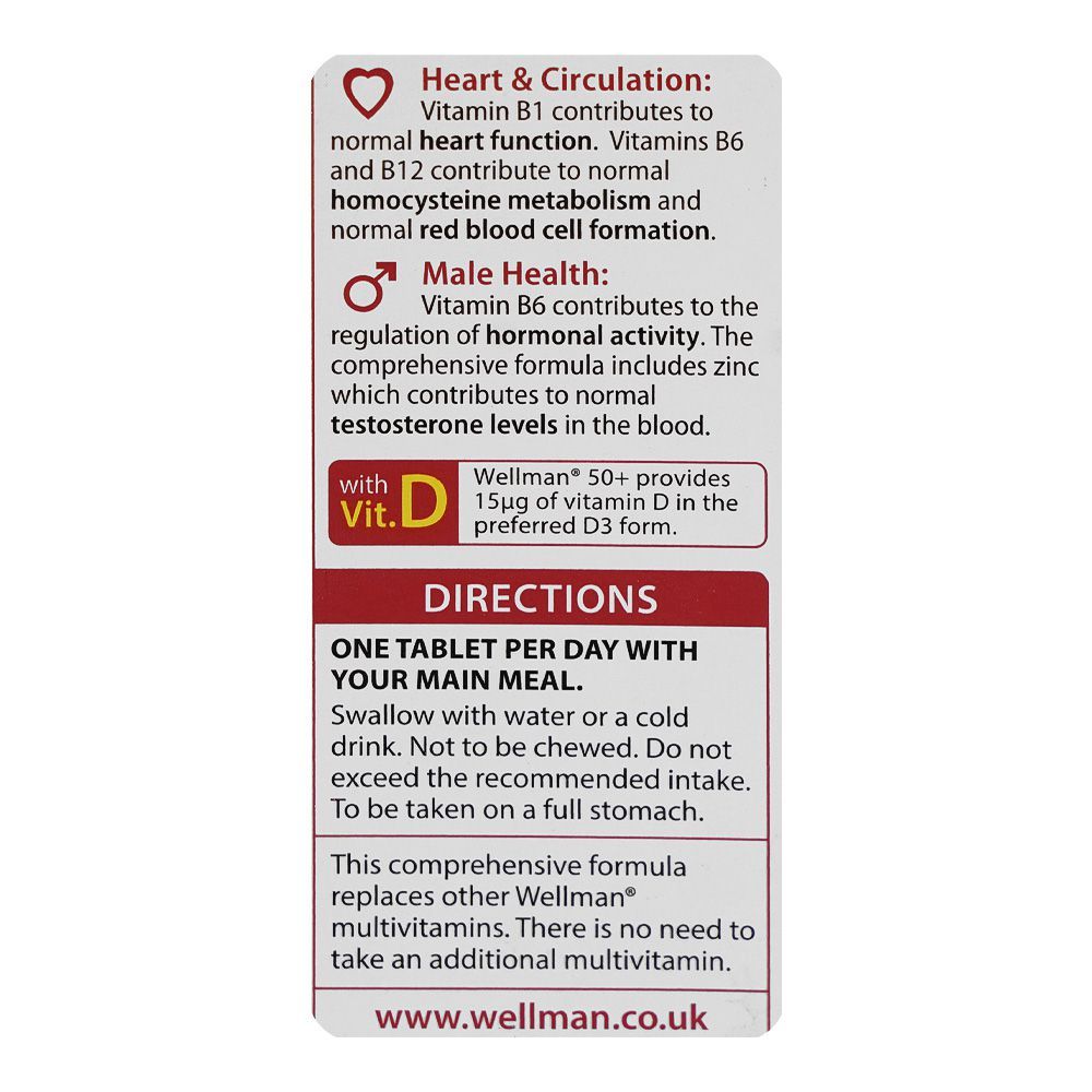 Vitabiotics Wellman 50+ Supplement Capsule, 30-Pack