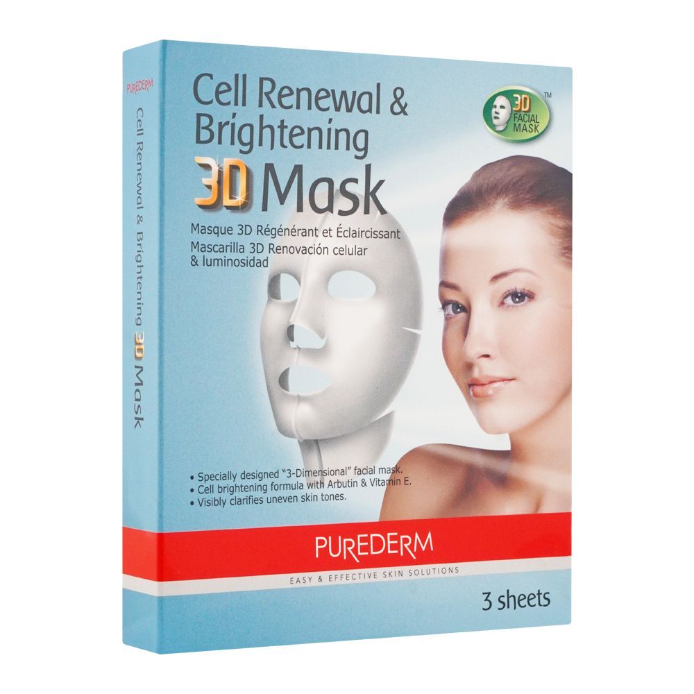 Buy Purederm Cell Renewal & Brightening Face 3D Mask Sheets, 3-Pack ...
