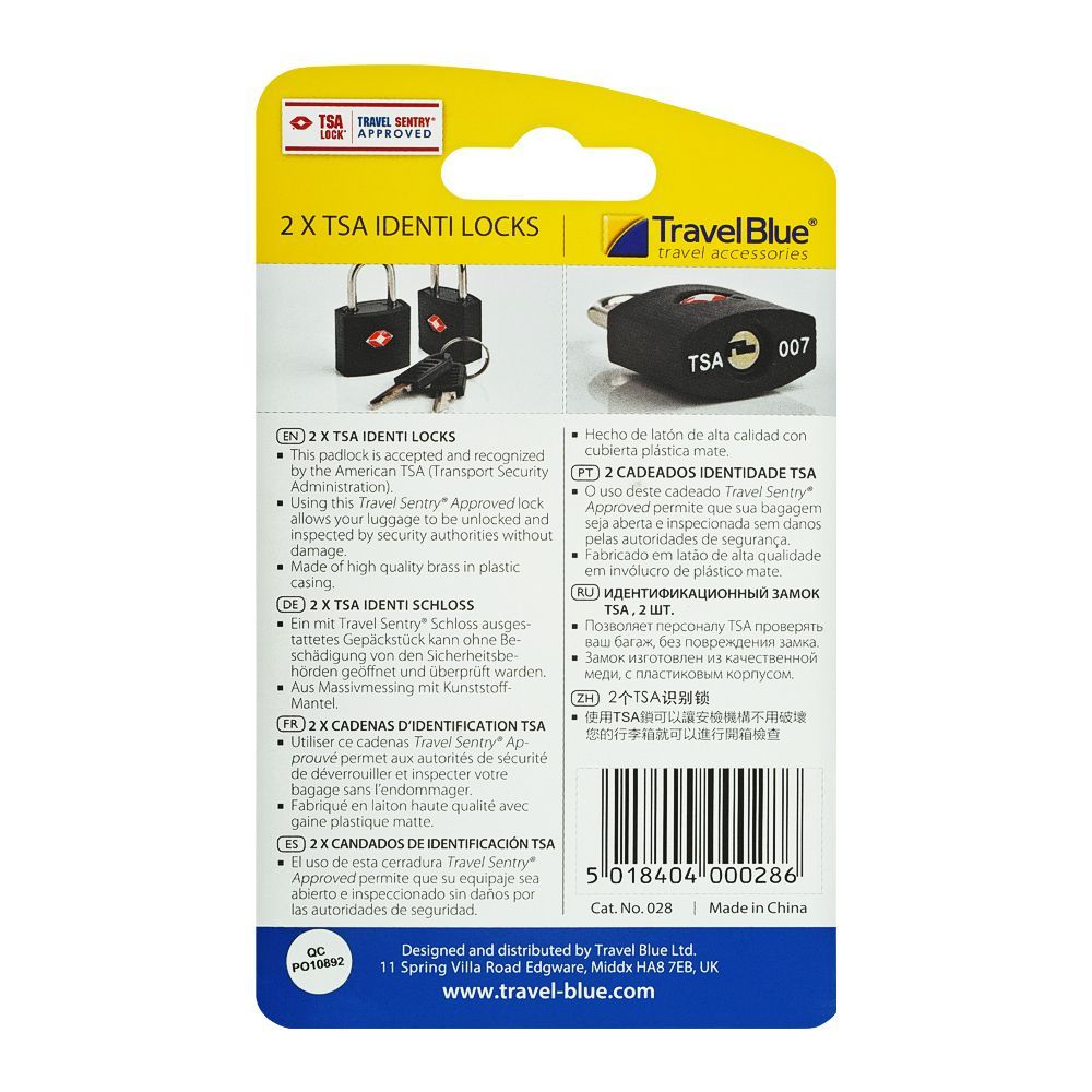 Purchase Travel Blue 2 X TSA Identi Lock, 028 Online at Special Price ...