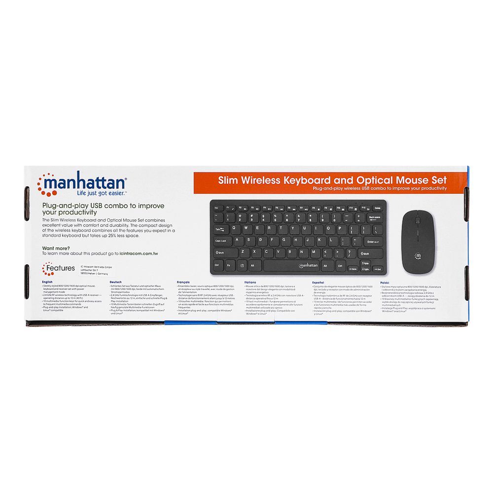 Order Manhattan Slim Wireless Keyboard And Optical Mouse Set 180443 ...