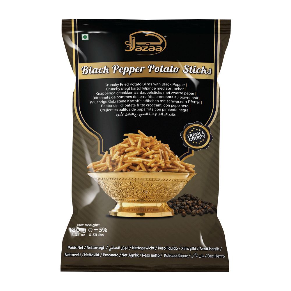 Buy Jazaa Fresh & Crispy Black Pepper Potato Sticks, 180g Online at ...