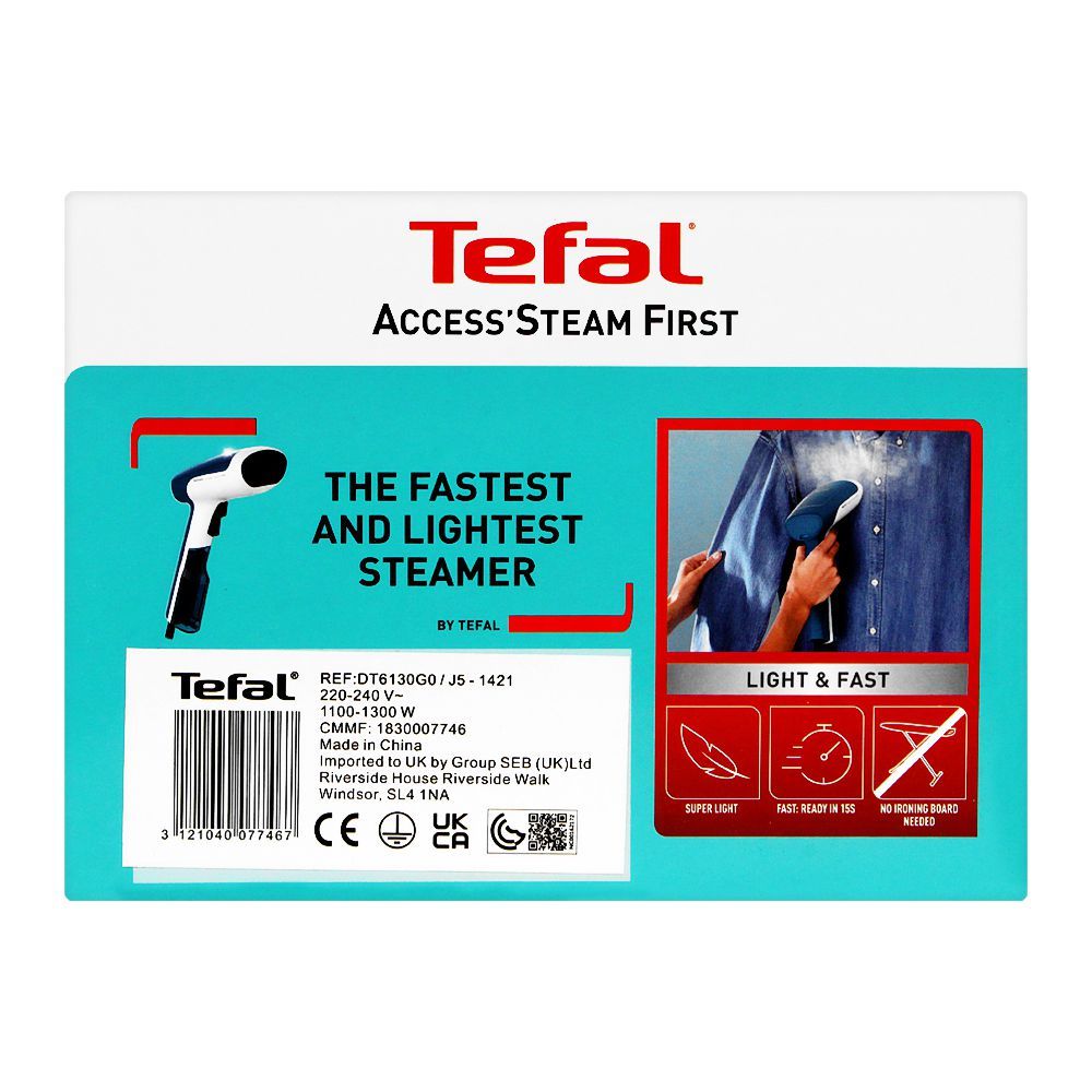 Buy Tefal Access Steam First Handheld Garment Steamer, 1300W, DT-6130G0 ...