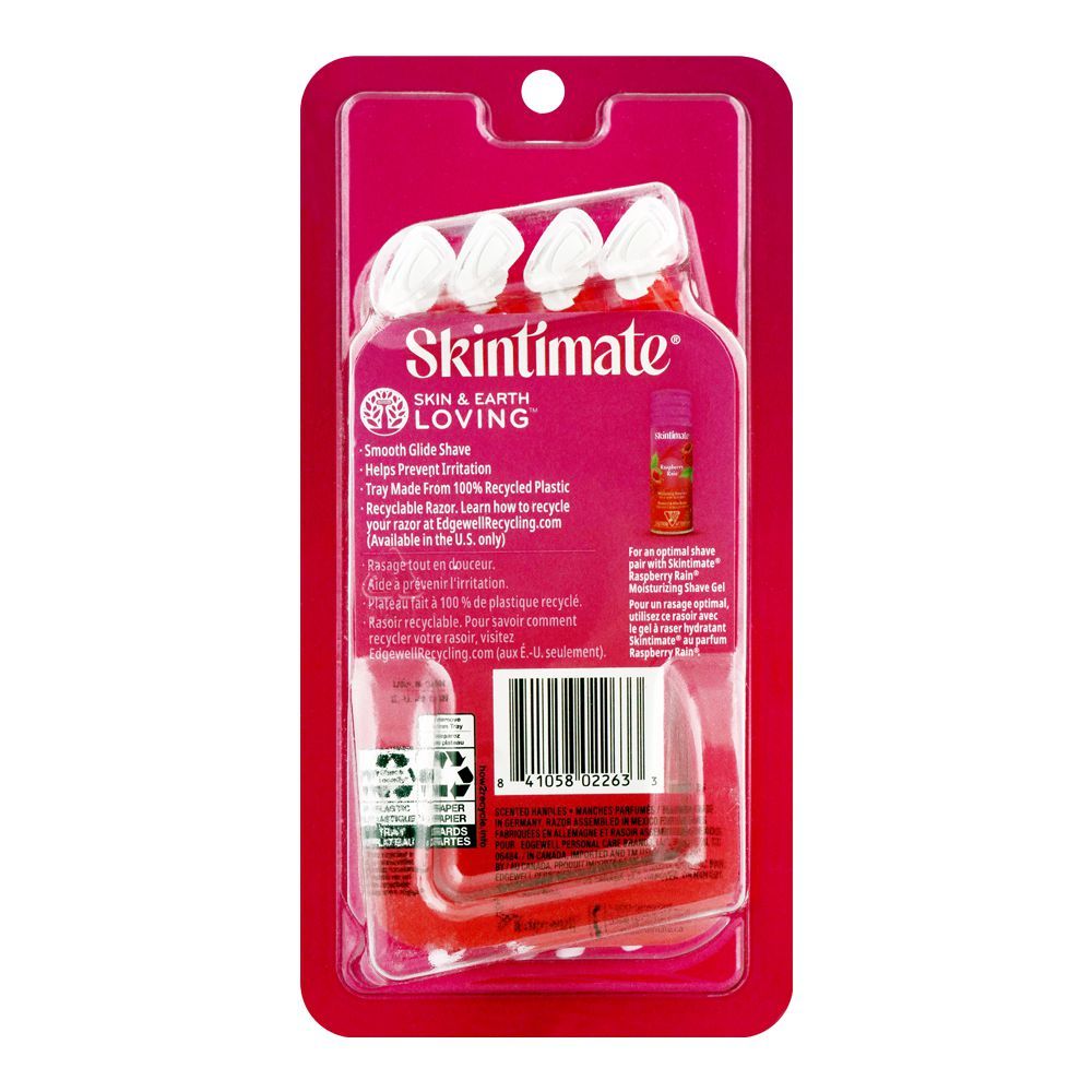 Buy Skintimate Raspberry Rain Fewer Nicks & Cuts Scented Razor, For ...