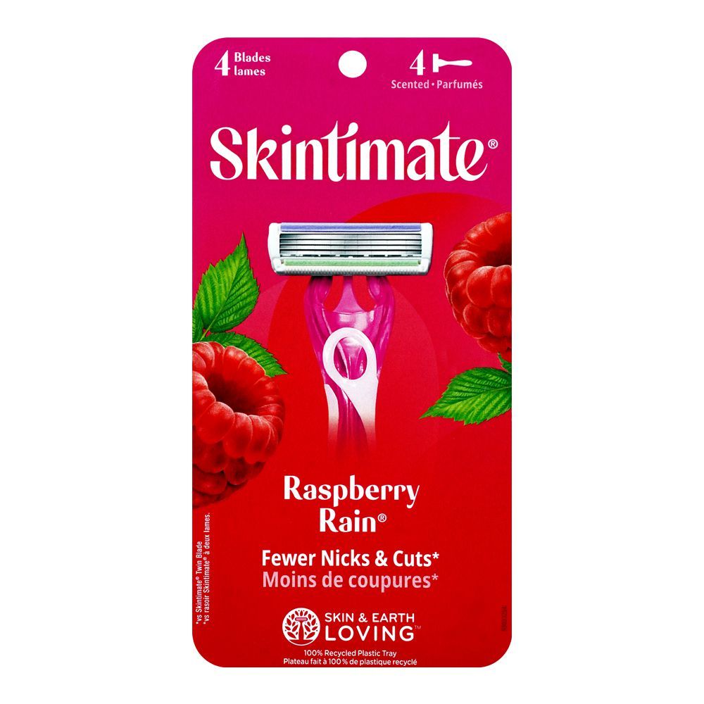 Buy Skintimate Raspberry Rain Fewer Nicks & Cuts Scented Razor, For ...