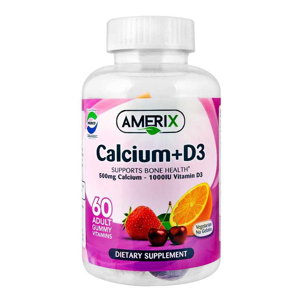 Buy Amerix Calcium+D3, Dietary Supplement, 60 Adult Gummy Vitamins ...