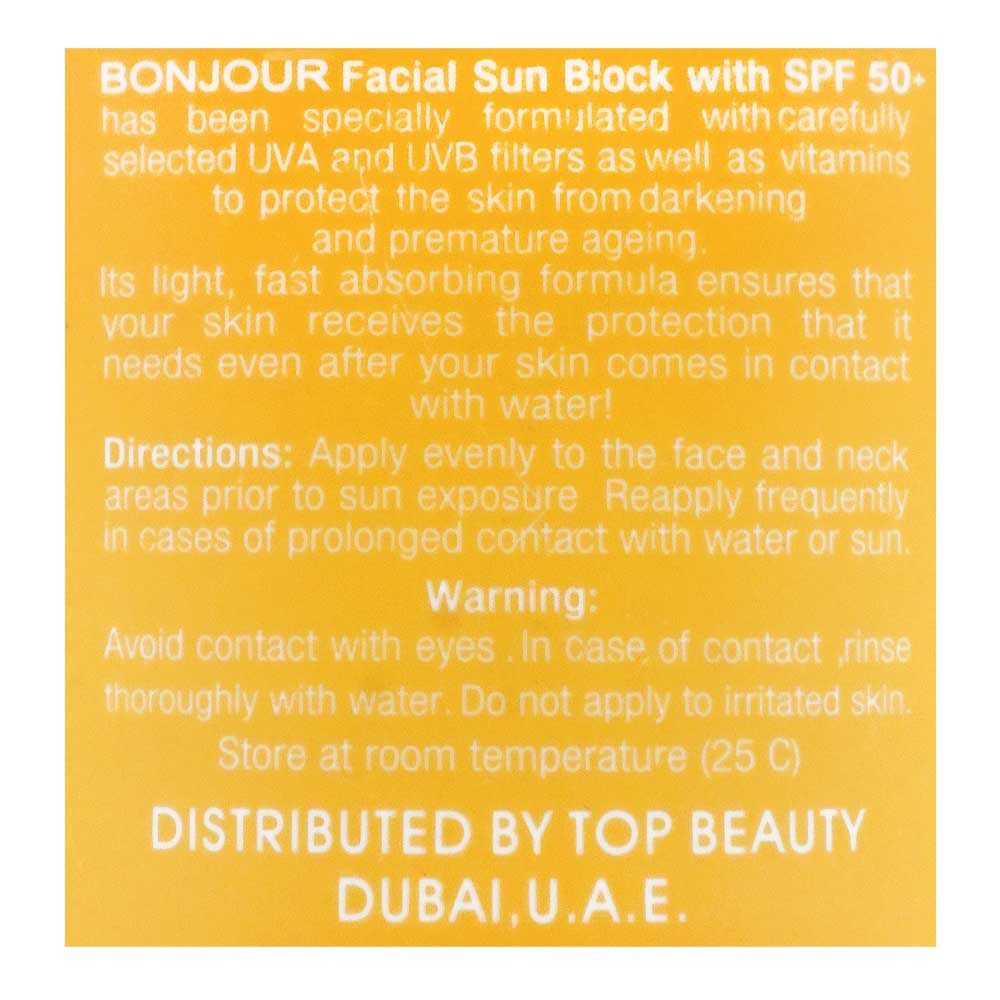 Buy Bonjour Light Weight Moisturizer Sun Screen SPF50+Cream, 80ml ...