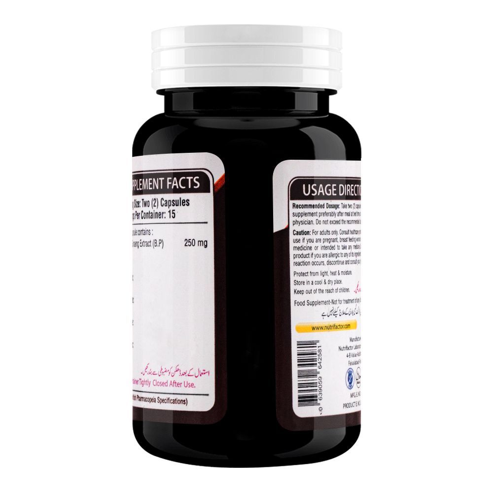 Order Nutrifactor Ginseng 250mg Food Supplement, 30 Capsules Online at ...