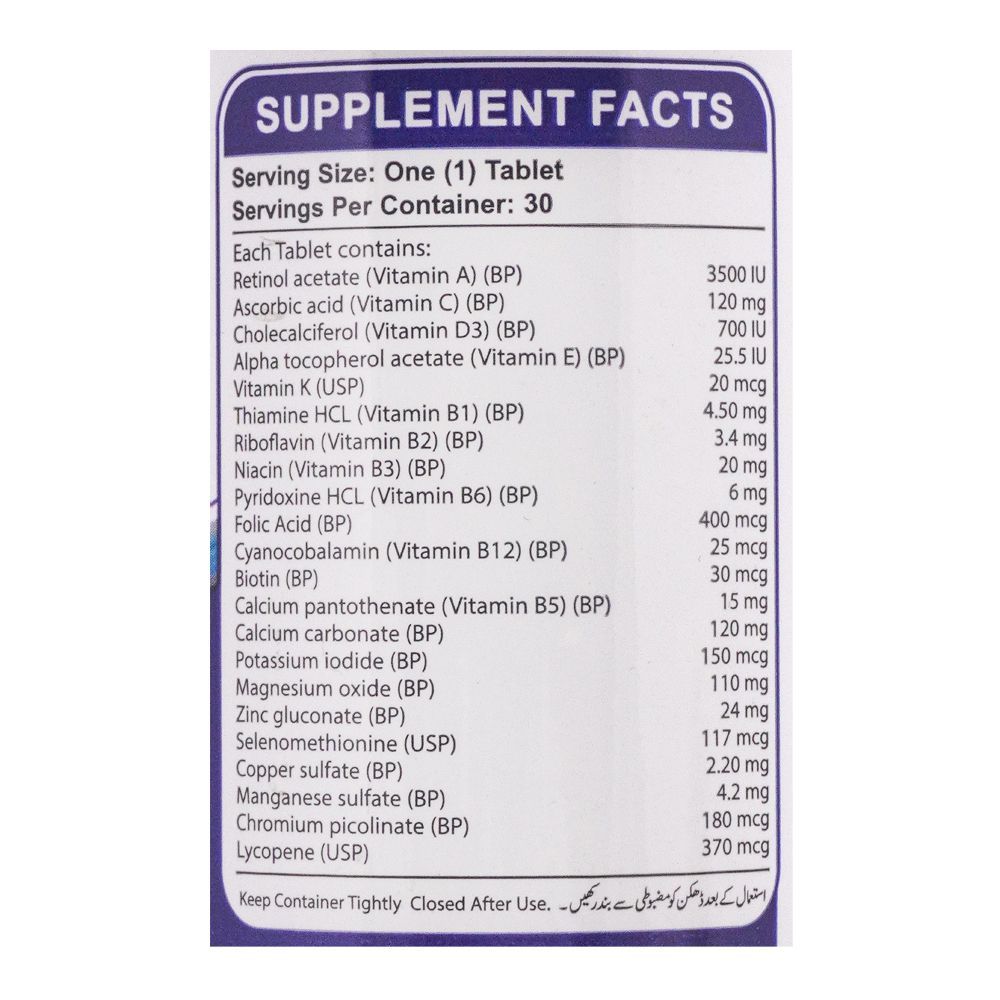 Buy Nutrifactor Multi Factor Advance 50+ Multivitamin Food Supplement ...