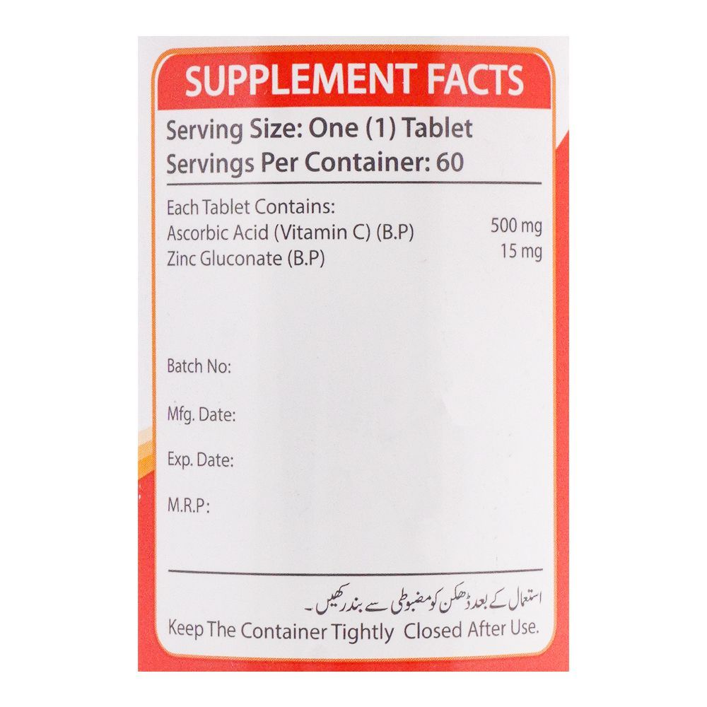 Order Nutrifactor Nutra-C Plus C500 + Zinc Food Supplement, 60 Tablets ...