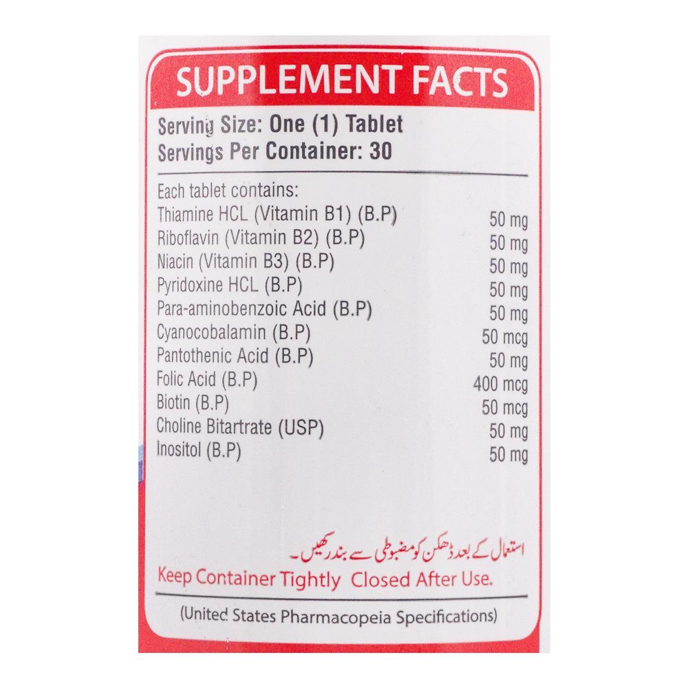 Buy Nutrifactor B-50 B-Complex Food Supplement, 30 Tablets Online at ...