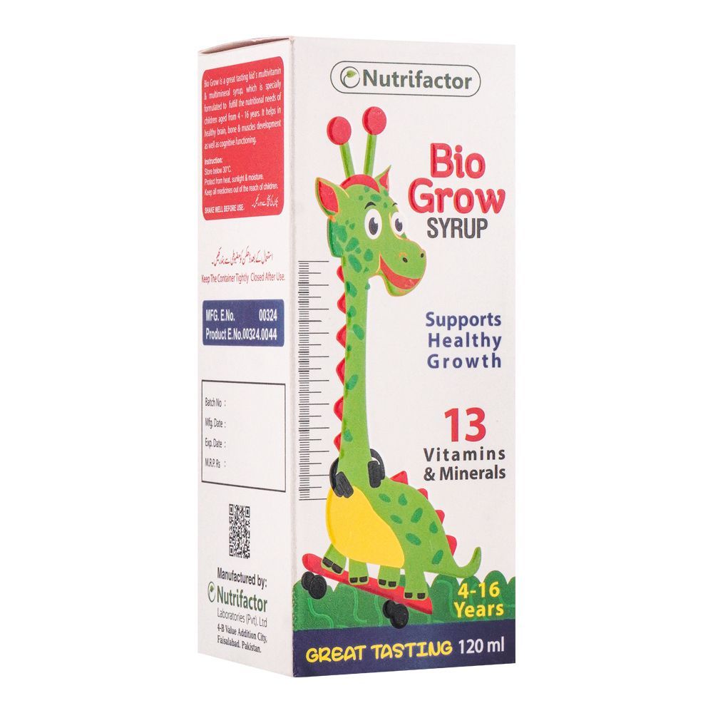 Buy Nutrifactor Bio Grow 4-16 Years Food Supplement Syrup 120ml Online ...