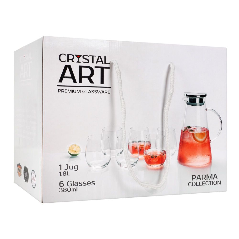 Order Crystal Art Glassware Parma Jug, 1.8Ltr + Glass 380ml Set, 7 ...