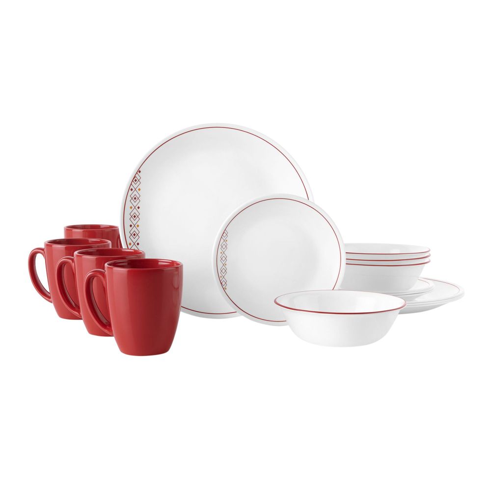 Buy Corelle Livingware Dinnerware Set, Fusion Chilli, 16 Piece, 1137540 ...
