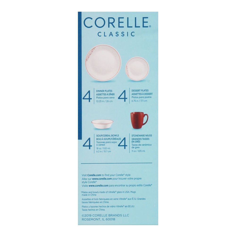 Buy Corelle Livingware Dinnerware Set, Fusion Chilli, 16 Piece, 1137540 ...