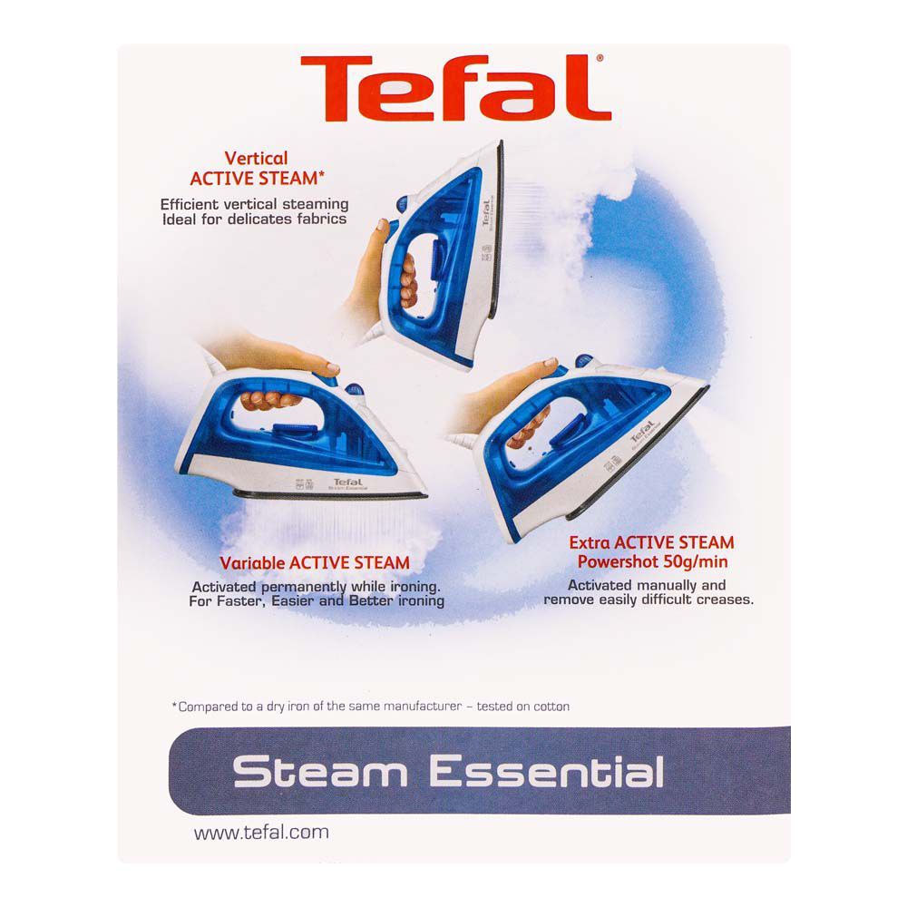 Order Tefal Steam Iron, Blue/White, 1200W, EV-1026 Online at Special ...