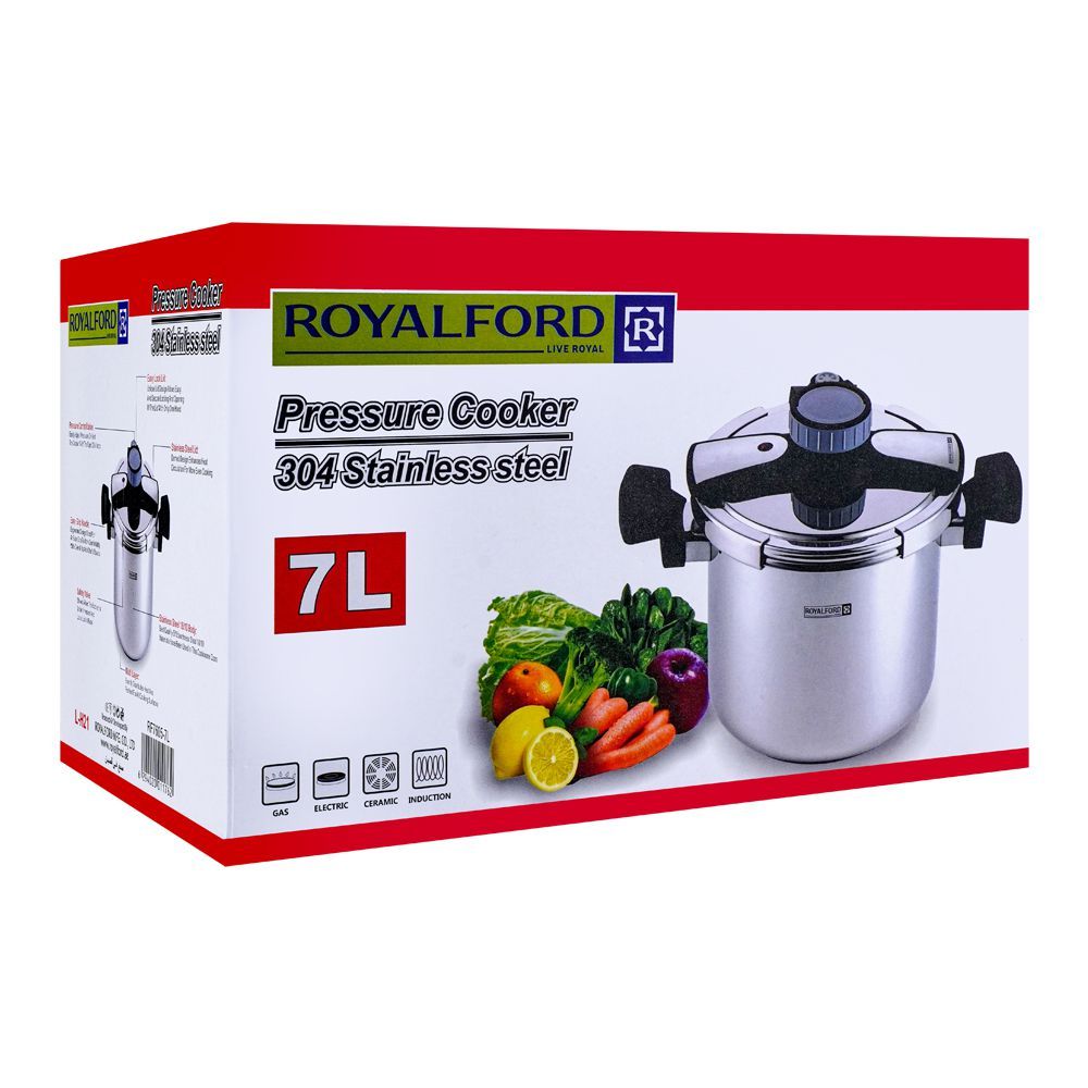 Order Royalford Stainless Steel Pressure Cooker, 7Ltr, RF7605 Online at ...