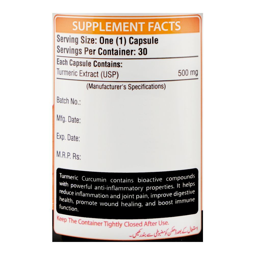 Nutrifactor Turmeric Curcumin Food Supplement Tablets, 30-Pack