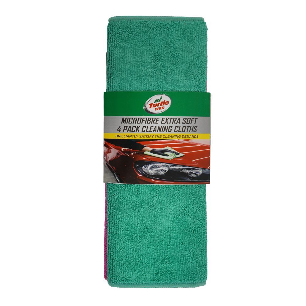 Turtle Wax Microfiber Extra Soft Cleaning Cloths, 4-Pack, 13.44 X 18 Inches