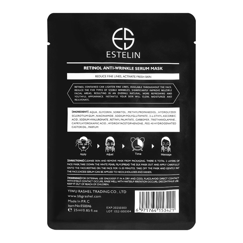 Purchase Estelin Retinol Anti-Wrinkle Serum Mask, 25ml Online at ...