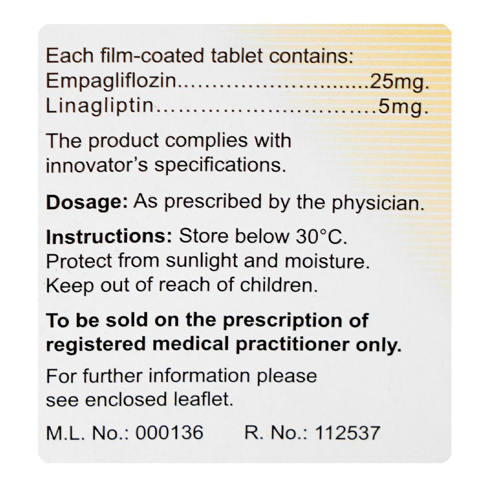 Xenglu-Lin Tab 25mg/5mg, Box (14 Tablets)