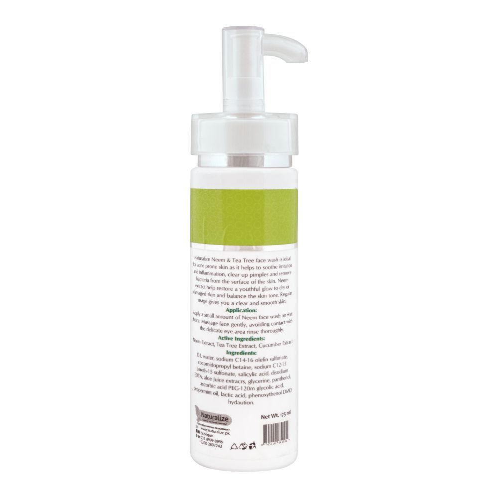Order Naturalize Neem & Tea Tree Face Wash, For Oily & Acne Prone Skin ...
