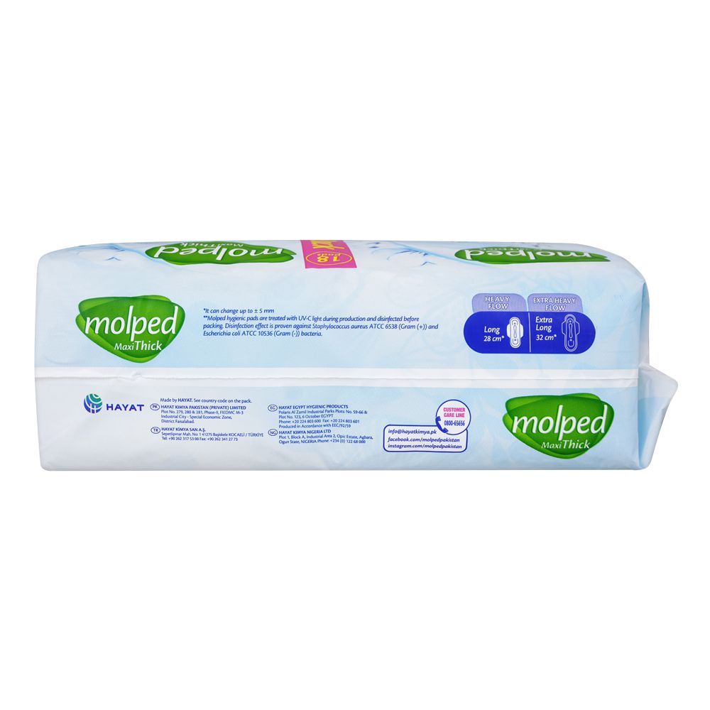 Buy Molped Maxi Thick Hygiene Shield Long, Value Pack 18-Pack Online at ...