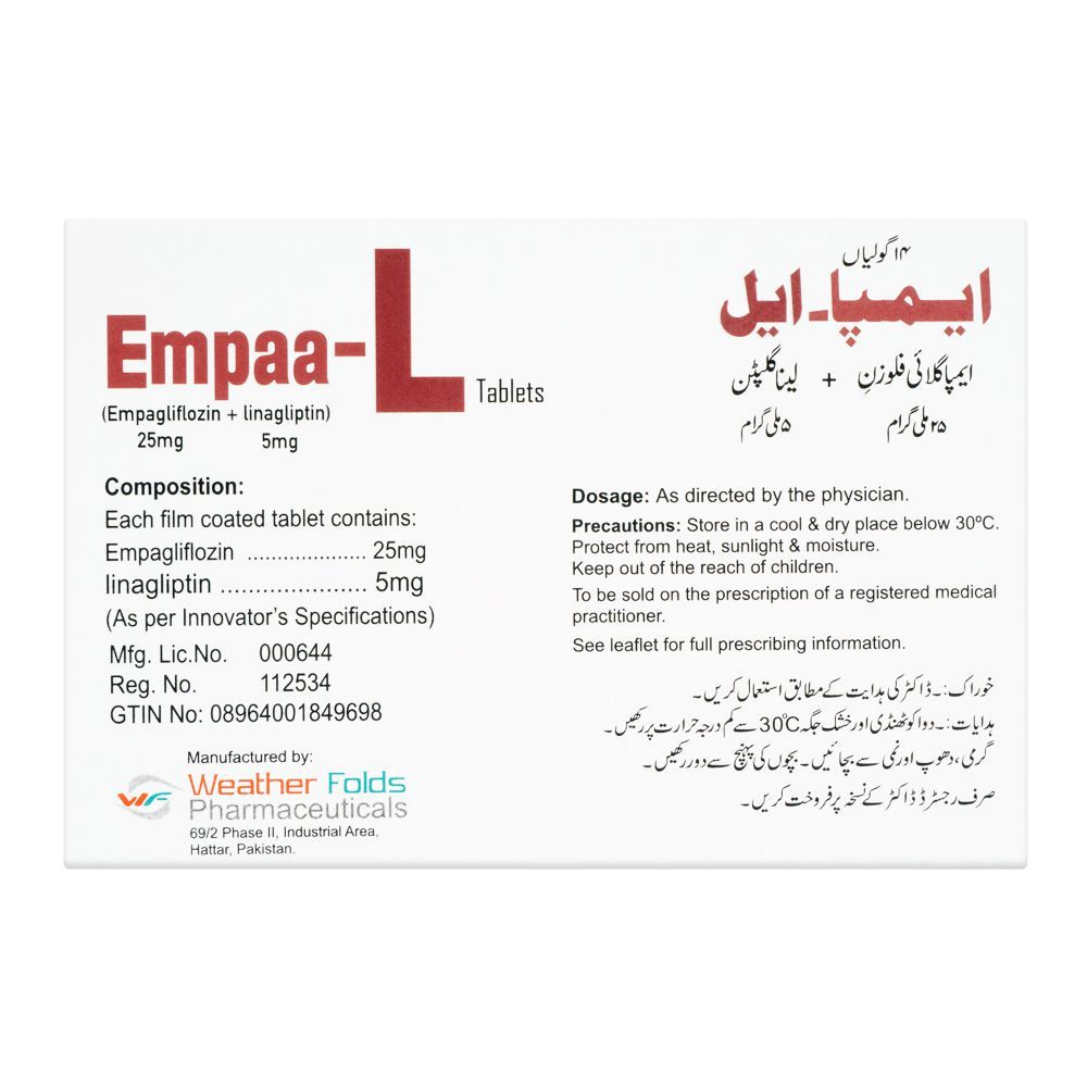 Purchase Horizon Pharma Empaa-L Tablet, 25mg+5mg, 14-Pack Online at ...