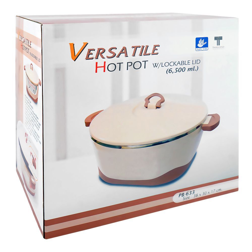 Happy Ware Hot Pot With Lockable Lid, 38 x 30 x 17cm, 6500ml, Beige, SU-633