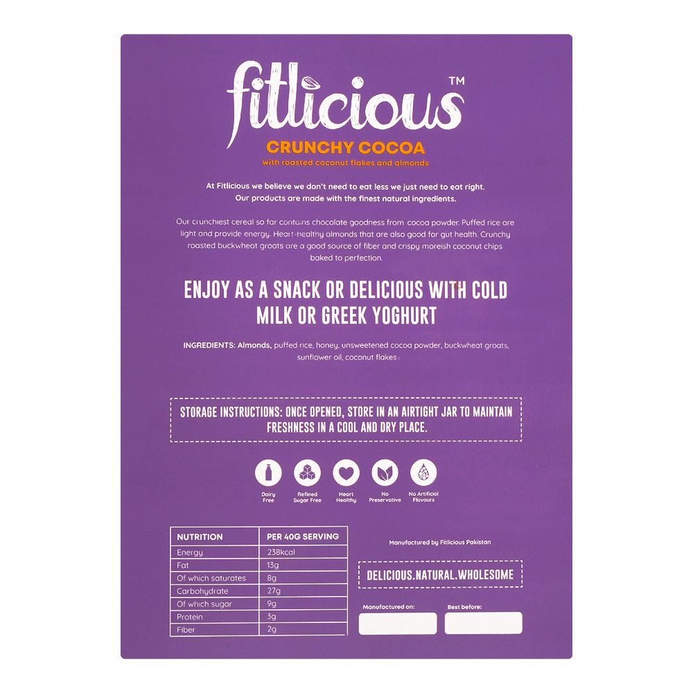 Purchase Fitlicious Crunchy Cocoa Cereal Box, 300g Online at Best Price ...