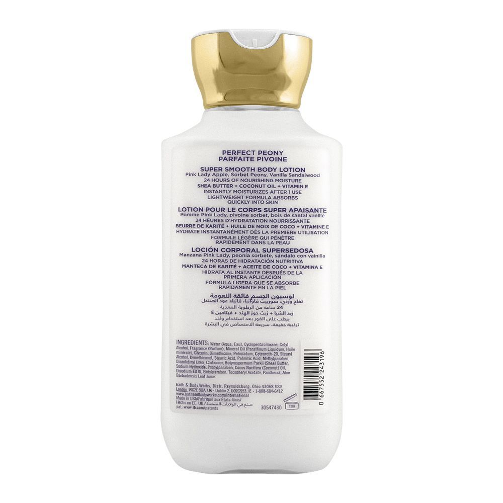 Buy Bath & Body Works Perfect Peony 24H Moisture Body Lotion, Shea ...