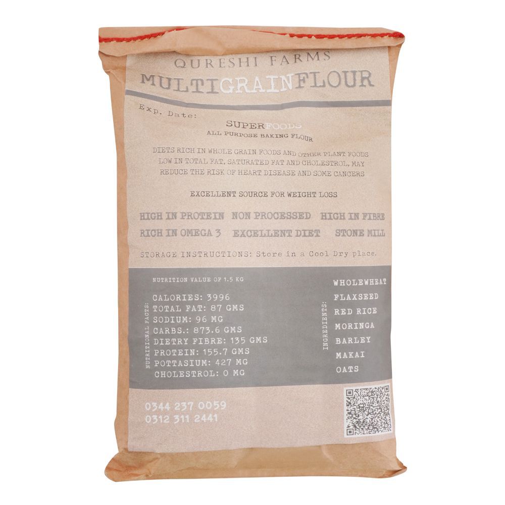 Buy Qureshi Farms Stone Mill Multigrain Flour, 1Kg Online at Special ...