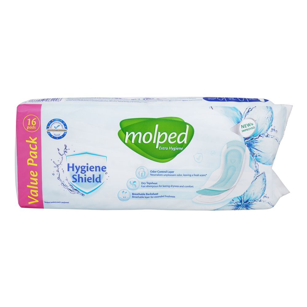 Purchase Molped Maxi Thick Hygiene Shield Extra Long, 16 Pads, Value ...