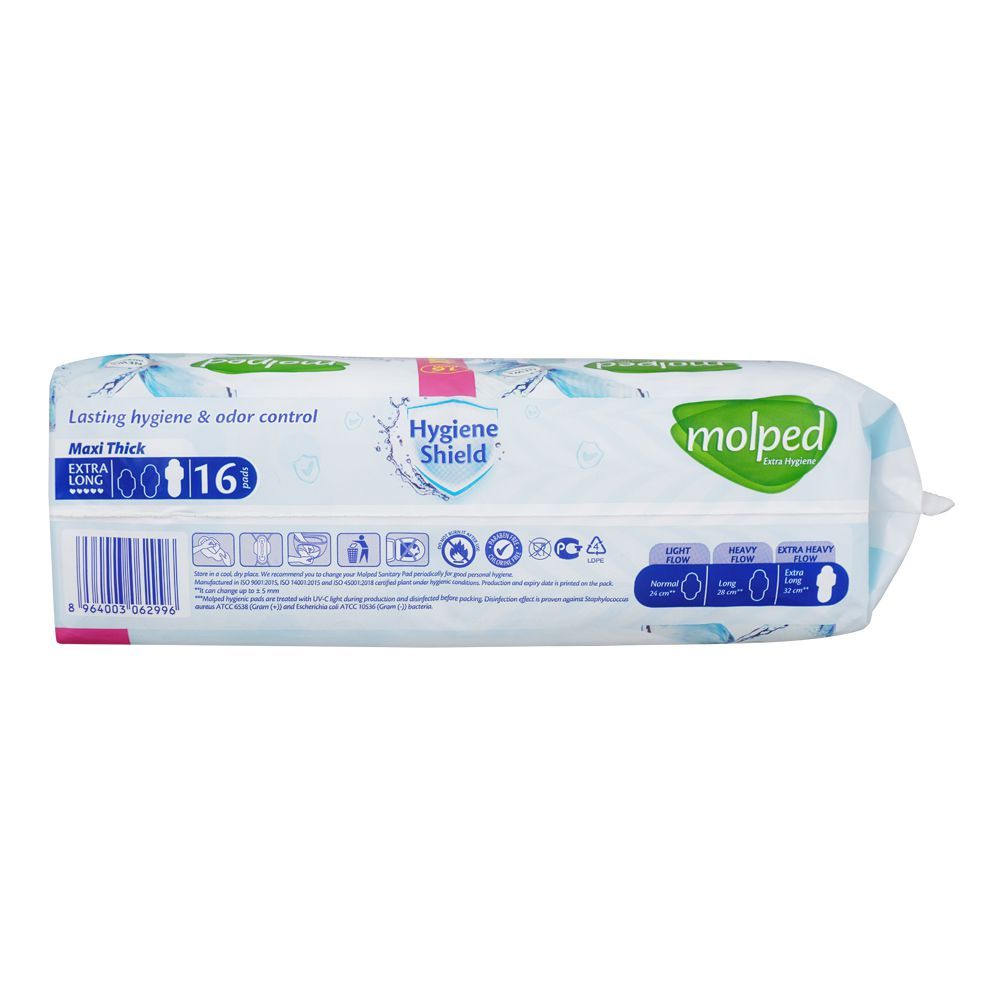 Purchase Molped Maxi Thick Hygiene Shield Extra Long, 16 Pads, Value ...