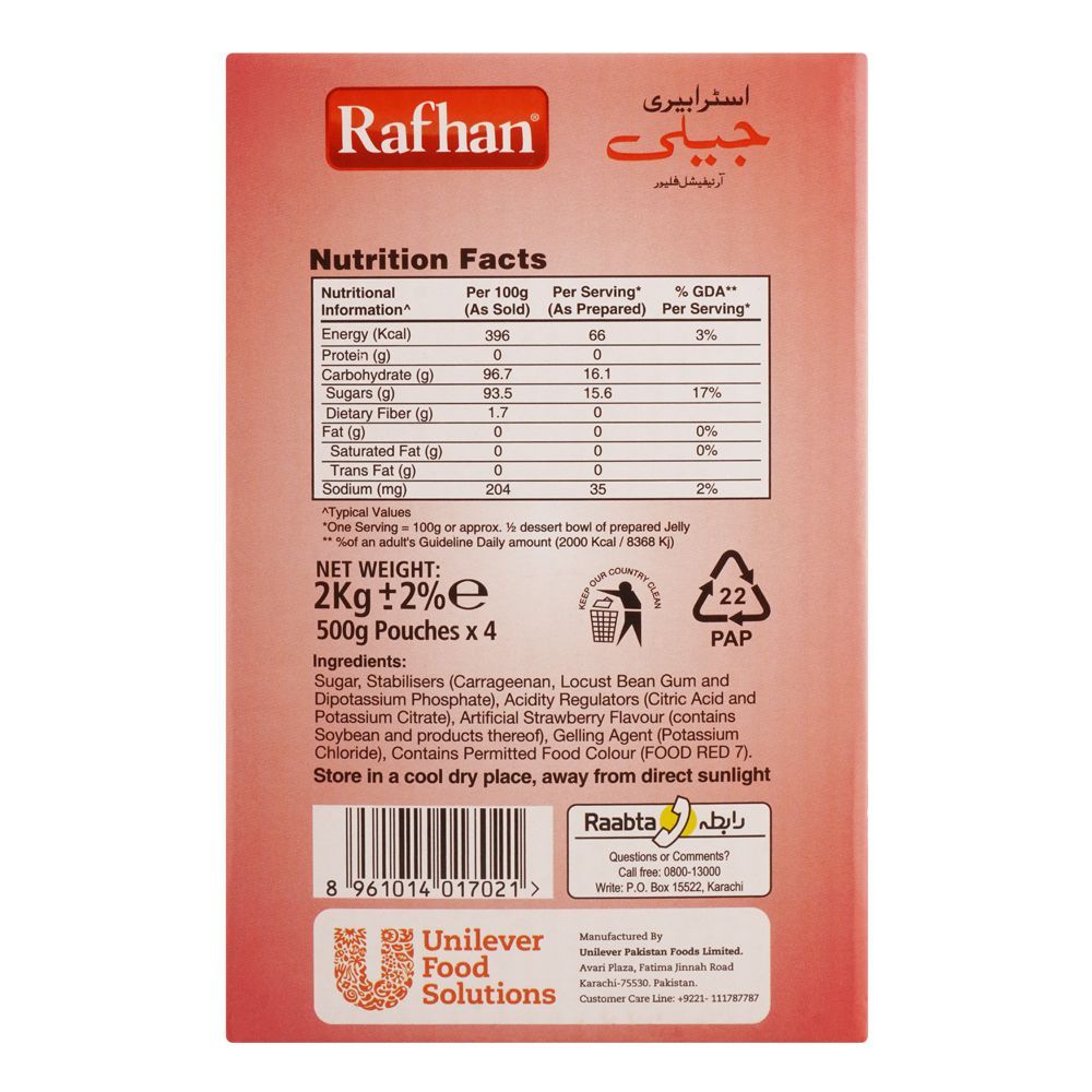 Buy Rafhan Strawberry Jelly Powder, 4 Portions Pack, 2 KG Online at ...