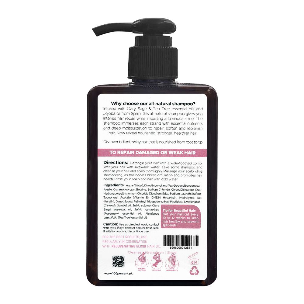 Buy 100% Wellness Co Clary Sage & Tea Tre Organic Shampoo, For Intense ...