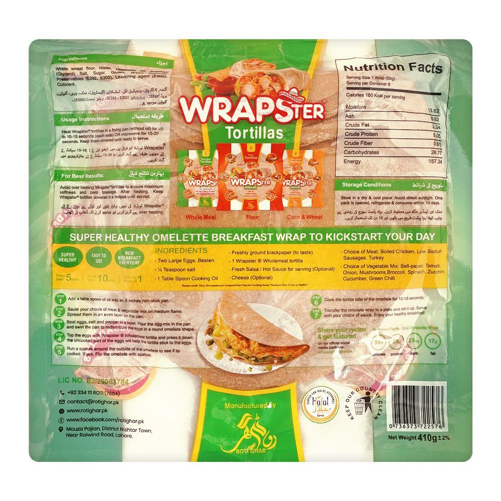 Purchase Wrapster Wholemeal Tortillas Low Fat, Low Carb, Complete ...