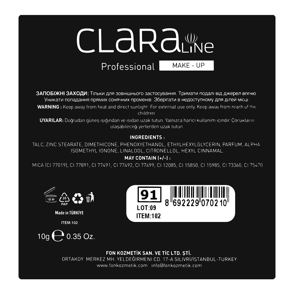 Order Claraline Professional Make-Up HD Compact Powder, 91 Online at ...