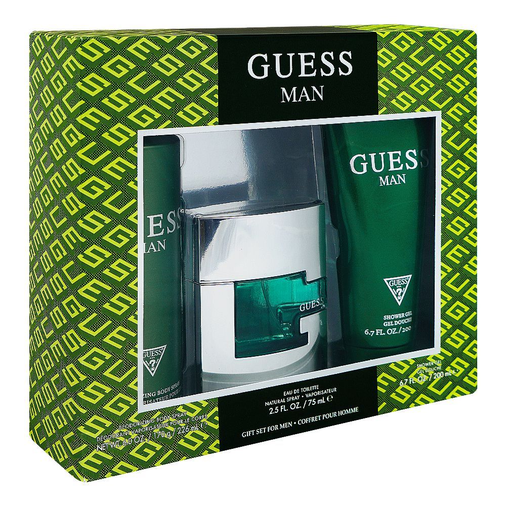 Buy Guess Man Green Set Eau De Toilette 75ml + Body Spray 226ml ...