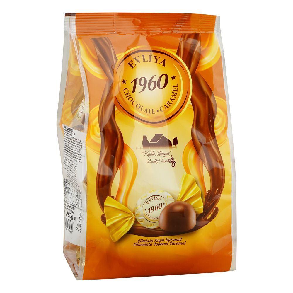 Evliya Caramel Chocolate Coated Candy, 250g